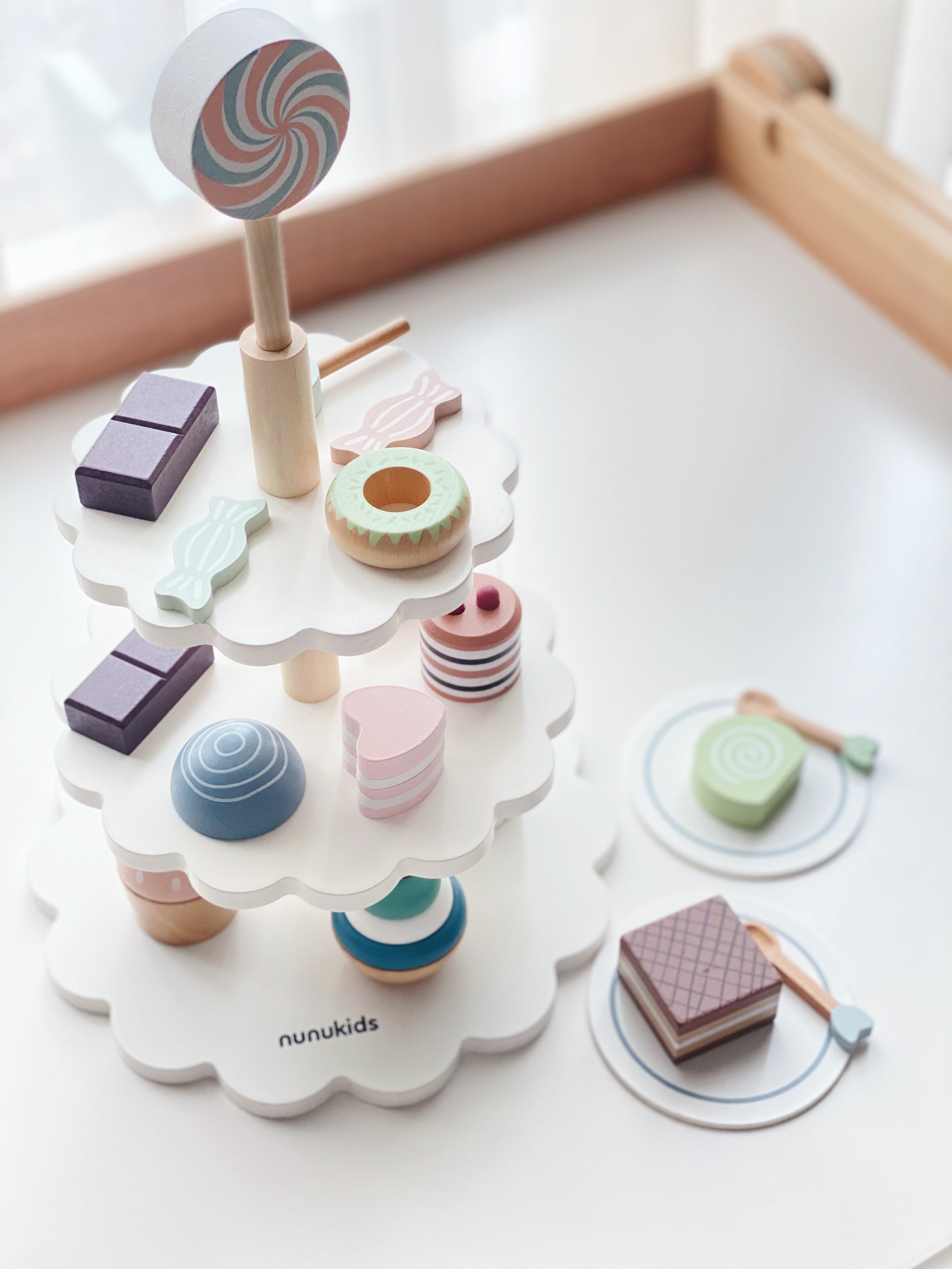 Kids Wooden Pretend Play Cakes Afternoon Tea Set - 27 Pcs – Dolly & Belly