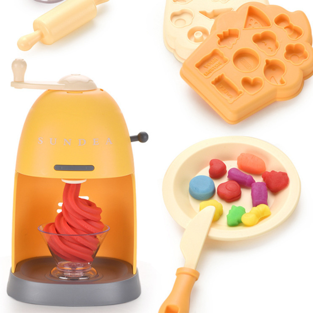 Kids Pretend Play Ice Cream Maker with Coloured Play Dough – Dolly & Belly