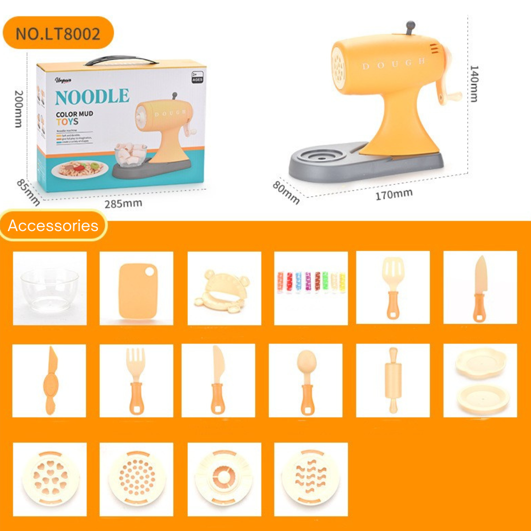 Kids Pretend Play Noodle Maker with Coloured Play Dough – Dolly & Belly